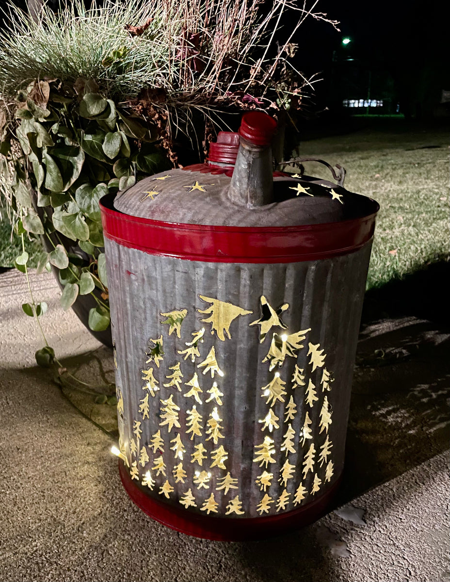 Large Christmas Tree Gas Can Luminary – The Steelworker's Daughter
